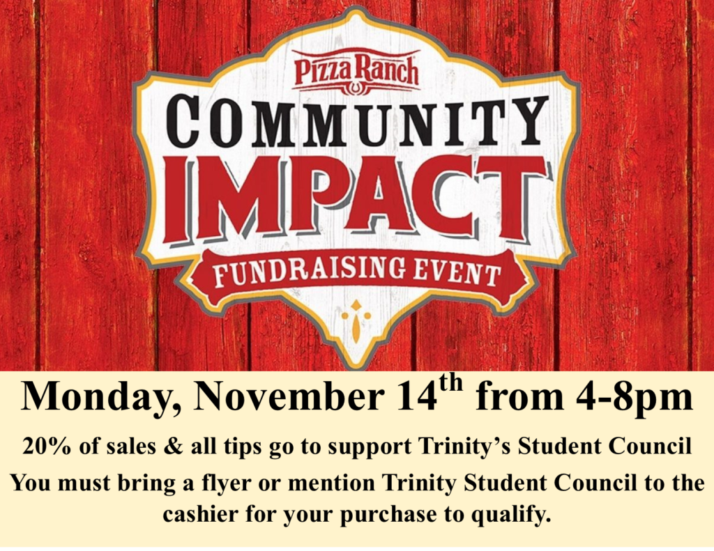 Student Council Pizza Ranch Fundraiser - Trinity Lutheran Church & School